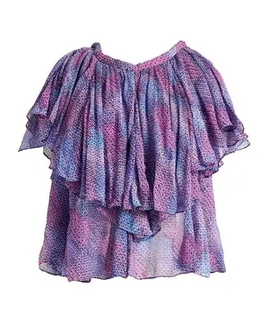 Isabel Marant Étoile Multicolored Ruffled Short-sleeved Top - Purple