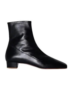 By Far Este Leather Ankle Boots - Black