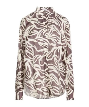 Brunello Cucinelli Two-tone Satin Long-sleeve Shirt