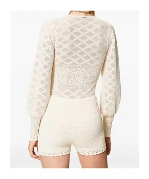 TWINSET Crochet Detailed Knitted Shorts