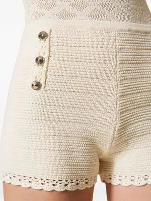 TWINSET Crochet Detailed Knitted Shorts