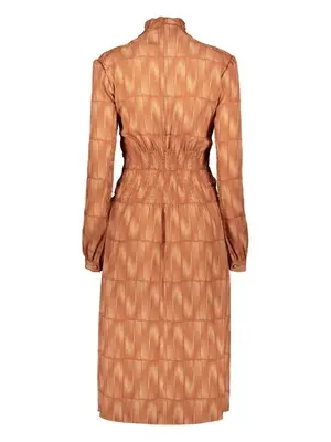 LOW CLASSIC Printed High Neck Long Sleeve Dress