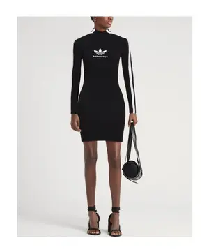Balenciaga Ribbed Fitted Knit Mini Dress