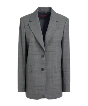 Max Mara Grey Check Blazer - Black