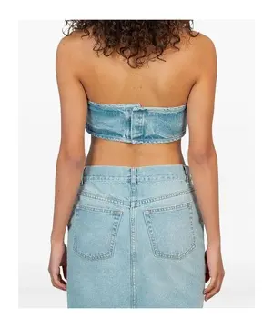 Gimaguas Luna Studded-detail Denim Top