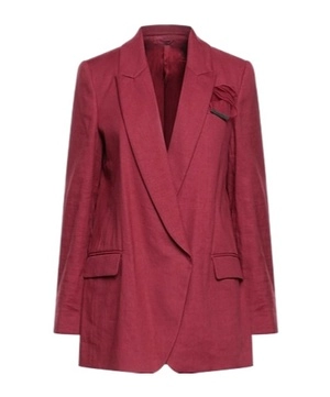 Brunello Cucinelli Solid Color Long-sleeve Coat - Red