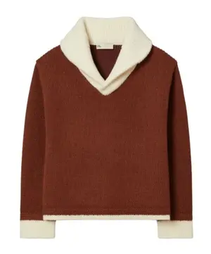 Tory Burch V-neck Colour-block Sweater - Brown