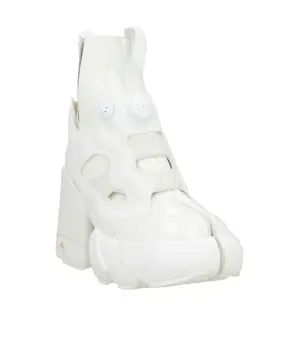 REEBOK X MAISON MARGIELA Square Toe Block Heel Ankle Boots - White