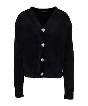Balenciaga Solid Color Knitted Top - Black