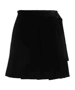 Max Mara Solid Pleated Skirt - Black