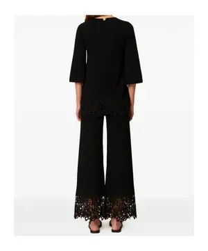 TWINSET Lace-trimmed Straight Leg Trousers
