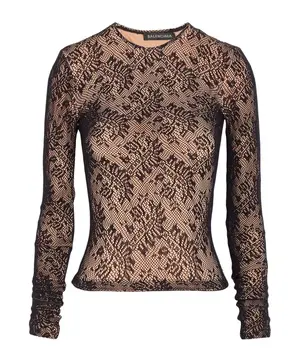 Balenciaga Lace Long-sleeve Top