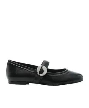 Coperni Leather Ballet Flats With Logo Buckle