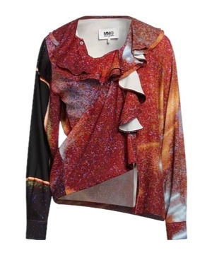 MAISON MARGIELA Ruched Long-sleeve Top - Red