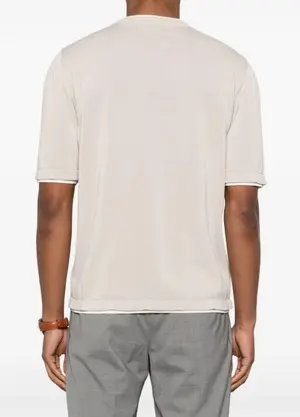 Eleventy Round Neck Trim Sweater