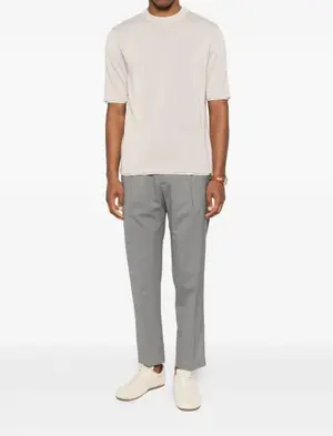 Eleventy Round Neck Trim Sweater