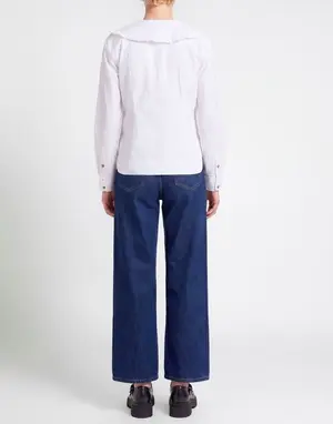 GANNI Solid Color Long Sleeve Shirt