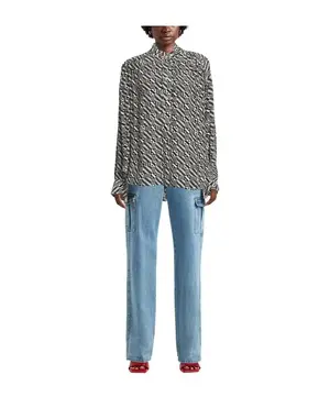 Isabel Marant Étoile Geometric Print Long Sleeve Top