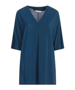 Max Mara Solid Color Short-sleeve V-neck T-shirt - Blue