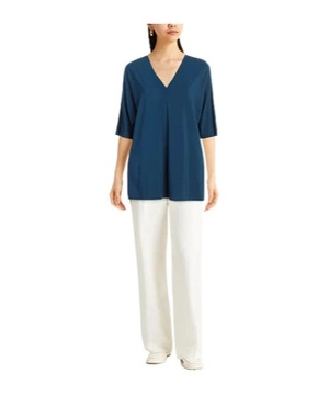 Max Mara Solid Color Short-sleeve V-neck T-shirt
