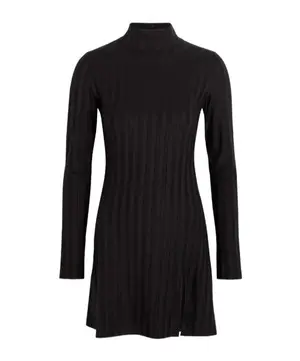 REFORMATION Libra Ribbed Slit Dress - Black