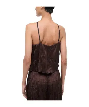 Staud Crinkled Effect Cropped Top With Adjustable Straps