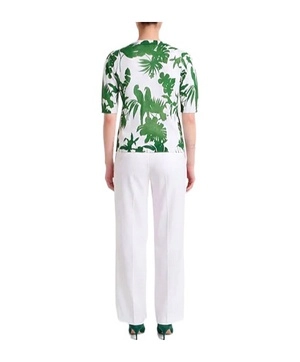 Max Mara Printed Knit Short-sleeve T-shirt - Green