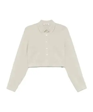 LOW CLASSIC Cropped Shirt With Buckle Cuffs And Pleats