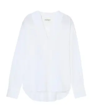 Closed V-neck Shirt With Buckle Cuffs