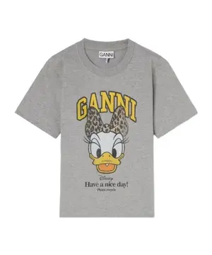 GANNI Daisy Duck Grey Printed Baby Fit T-shirt - Gray