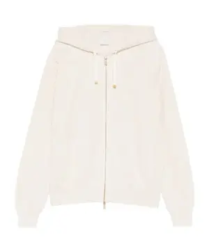 Eleventy Zip Hoodie With Drawstring - White