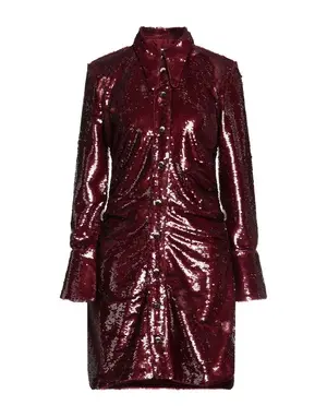 GANNI Long-sleeve Sequin Shirt Dress With Side Slit