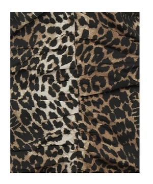 GANNI Leopard Print Puff Sleeve Bodycon Dress