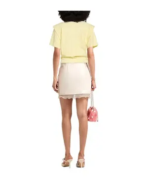 Isabel Marant Étoile Round-neck Short-sleeve Tee With Front Knot Detail - Nude