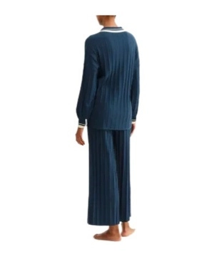 ERES Ribbed Knit Shirt With Bishop Sleeves And Striped Trim - Black
