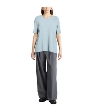 Max Mara Solid Color Lightweight Short-sleeve Knit T-shirt