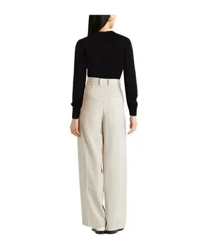Max Mara Solid Color Knitted V-neck Long Sleeve Shirt