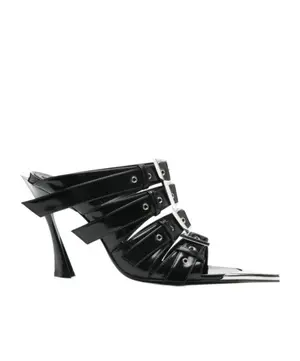 MUGLER 100mm Buckle Detailed Mules