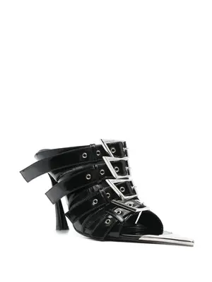 MUGLER 100mm Buckle Detailed Mules