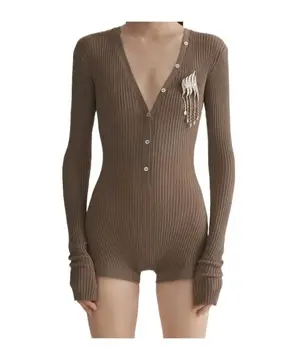 MUGLER Knitted Buttoned Bodyshorts