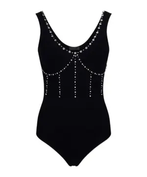 Liu Jo Bejewelled Embroidered Bustier Jumpsuit - Black