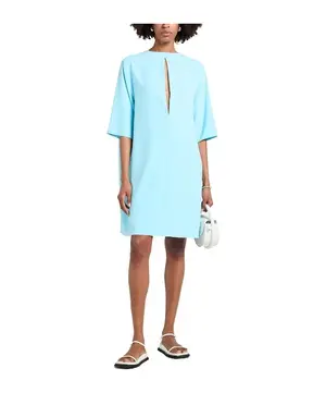 MAISON MARGIELA Crepe Short Sleeve Dress With Cutout