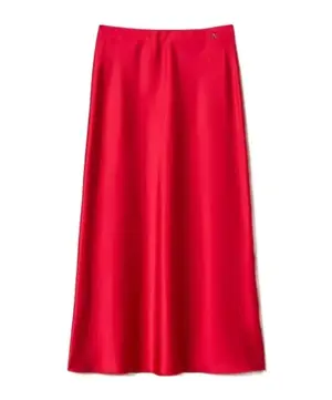 TWINSET Satin A-line Skirt - Red