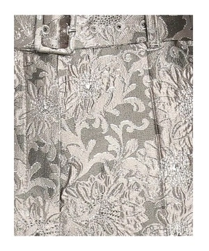 Max Mara Metallic Floral Jacquard Straight-leg Pants