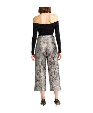 Max Mara Metallic Floral Jacquard Straight-leg Pants