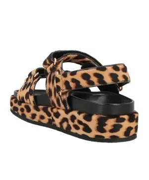 Tory Burch Leopard Print Calf Hair Platform Sandals