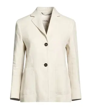 Max Mara Single-breasted Linen Blazer - White