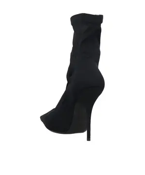 Balenciaga Solid Color Ankle Boots - Black