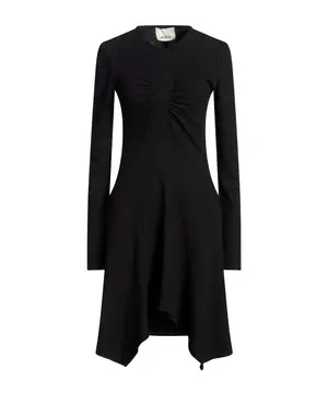 Isabel Marant Étoile Gathered Crewneck Long Sleeve Stretch Midi Dress - Black