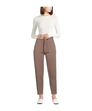 Max Mara Solid Color Knitted Tapered Pants